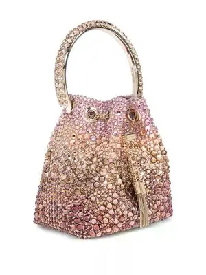 JIMMY CHOO Bon Bon Crystal Bucket Bag - Pink