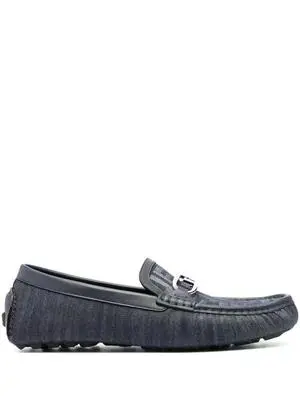 Fendi Logo-plaque Leather Loafers
