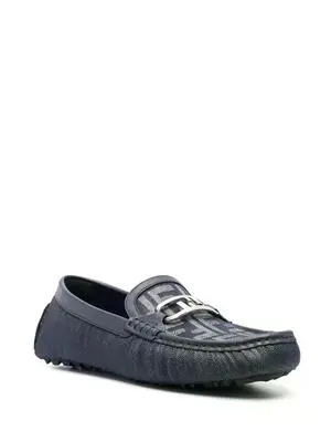 Fendi Logo-plaque Leather Loafers
