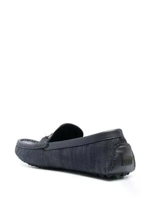 Fendi Logo-plaque Leather Loafers