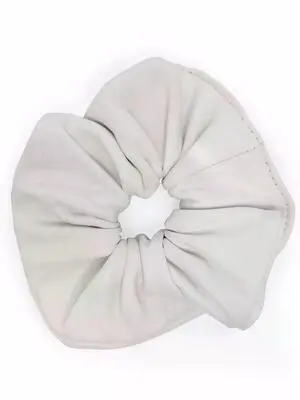 MANOKHI Textured Leather Scrunchie - White