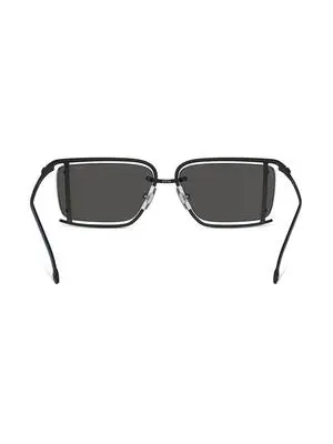 DIESEL® Rectangle Frame Metal Sunglasses