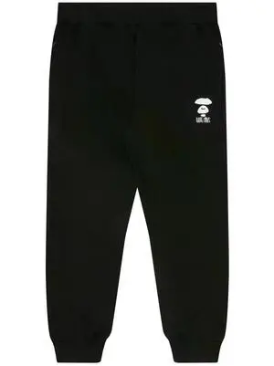 AAPE BY *A BATHING APE Moonface Embroidered Track Pants - Black