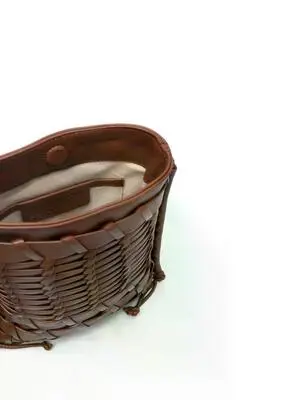 Hereu Trena Interwoven Leather Bag - Brown