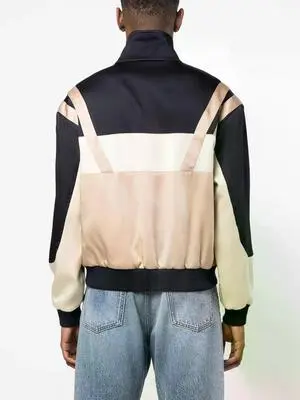 Saint Laurent Panelled Zip-up Bomber Jacket - Neutrals