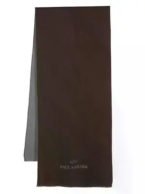 Paul & Shark Logo-jacquard Scarf - Brown