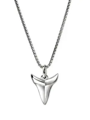 John Hardy Sterling Shark Tooth Talisman Diamond Necklace