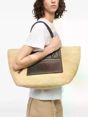 GANNI Raffia Tote Bag