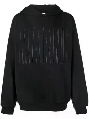 Marni Appliqué Logo Long-sleeve Hoodie - Black
