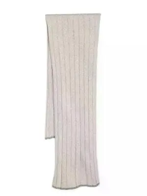 Brunello Cucinelli Mélange-effect Knitted Scarf - Neutrals