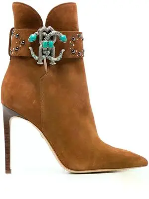 Roberto Cavalli Logo-plaque Suede Booties