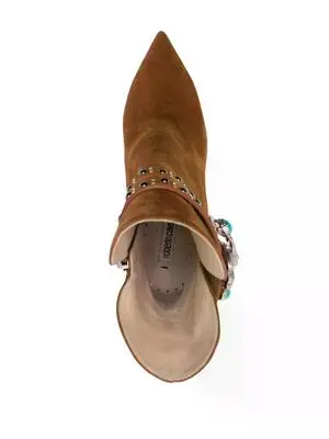 Roberto Cavalli Logo-plaque Suede Booties