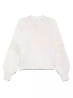 Elie Saab Lace-inserts Sweater - Neutrals