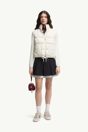 Moncler Square-quilted Padded Wool Zip-up Cardigan - White