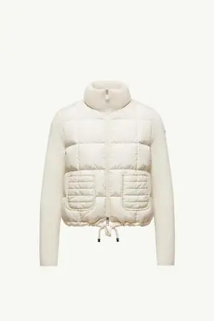 Moncler Square-quilted Padded Wool Zip-up Cardigan - White