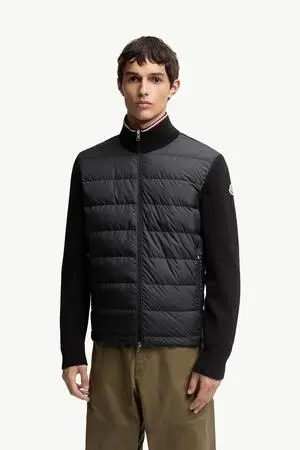 Moncler Padded Zip-up Cotton Cardigan - Black