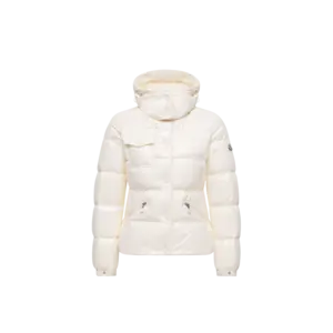 Moncler Glareins Braided Trim Hooded Short Down Jacket - White