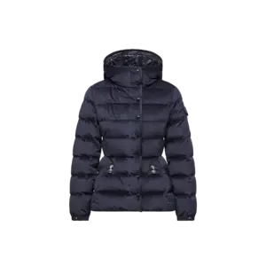 Moncler Barante Hooded Velour Down Jacket - Blue