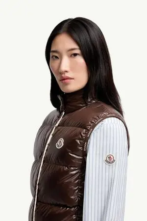 Moncler Badia Down Vest - Brown
