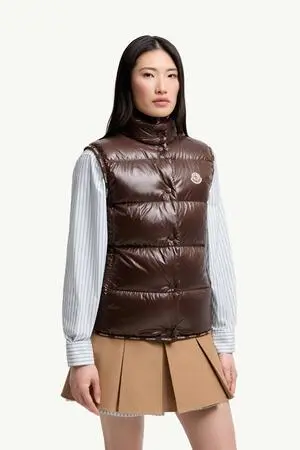Moncler Badia Down Vest - Brown