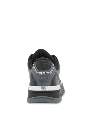 Versace Leather Biggie Basket Sneakers - Black