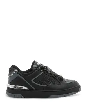 Versace Leather Biggie Basket Sneakers - Black