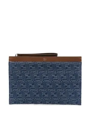 Fendi Flat Pouch Medium FF Bags Blue