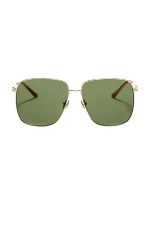 Valentino Garavani Sunglasses With Metal Frames - V-light Gold  Light Havana  & Dark Green