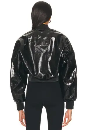 Stella McCartney Croco Embossed Bomber Jacket