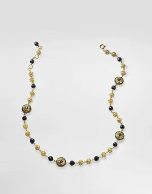 Dolce & Gabbana Sicily Necklace With Sapphires And Jade - Gold