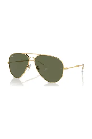 Ray-ban Gold Metal Aviator Sunglasses - Green