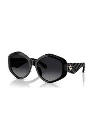Tory Burch Irregular Sunglasses With Gradient Lens - Black