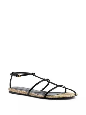Khaite Cage Flat Sandals - Black