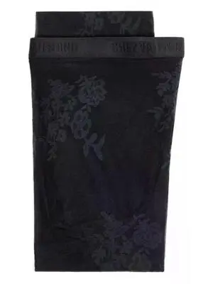 Valentino Garavani Floral-embroidered Tights - Black