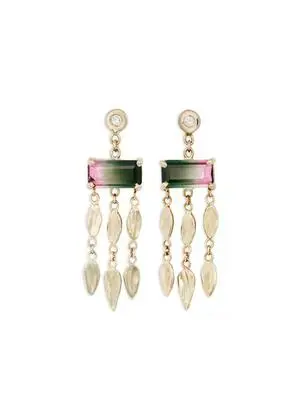 Jacquie Aiche 14k Yellow Gold Tourmaline And Diamond Dangle Earrings - Neutrals