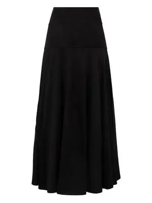 Plan C Cotton A-line Midi Skirt