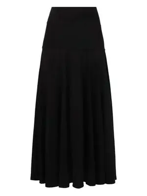Plan C Cotton A-line Midi Skirt
