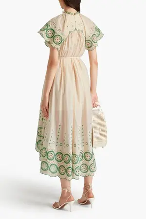Zimmermann Broderie Anglaise Cotton Midi Dress