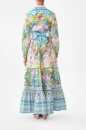 Camilla Cropped Wrap Shirt With Blouson Sleeves - Just Coasting