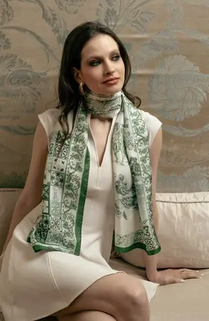 ELIZABETTA Toilelong Silk Scarf For