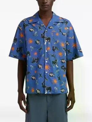 Marni Graphic-print Short-sleeve Shirt - Blue