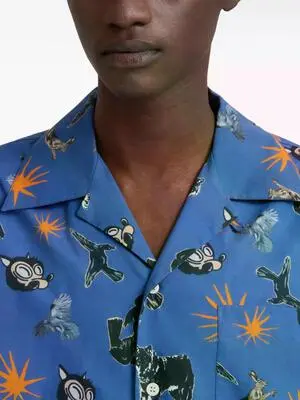 Marni Graphic-print Short-sleeve Shirt - Blue