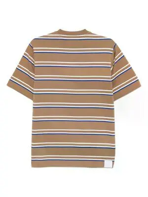 Izzue Striped Logo T-shirt - Brown