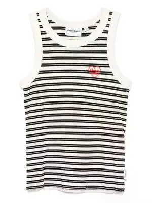 CHOCOOLATE Striped Tank Top - Neutrals