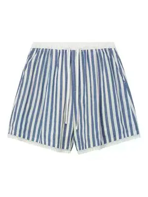 TOUT A COUP Striped Cotton Shorts