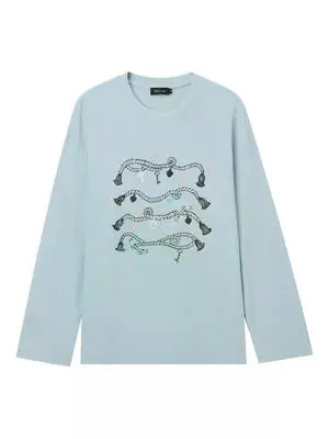 TOUT A COUP Graphic-print Long-sleeve T-shirt - Blue