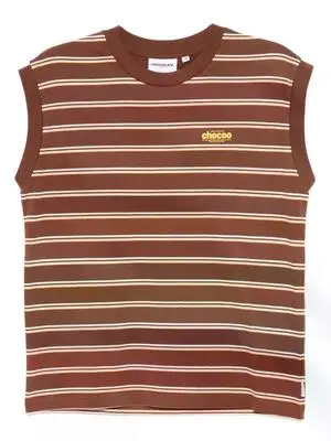 CHOCOOLATE Striped Tank Top - Brown