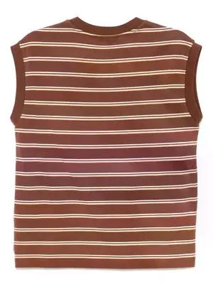 CHOCOOLATE Striped Tank Top - Brown