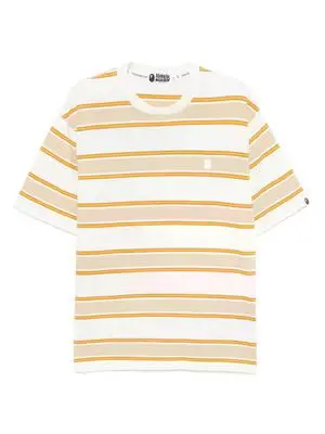 A BATHING APE Logo-embroidered T-shirt - Neutrals
