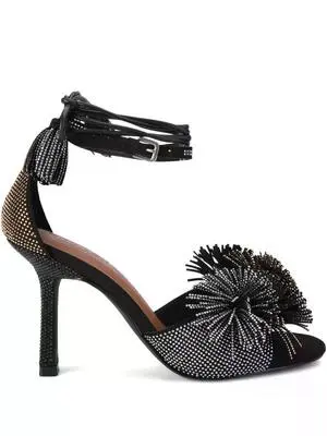 Kurt Geiger 90mm Pom Pom Sandals - Black